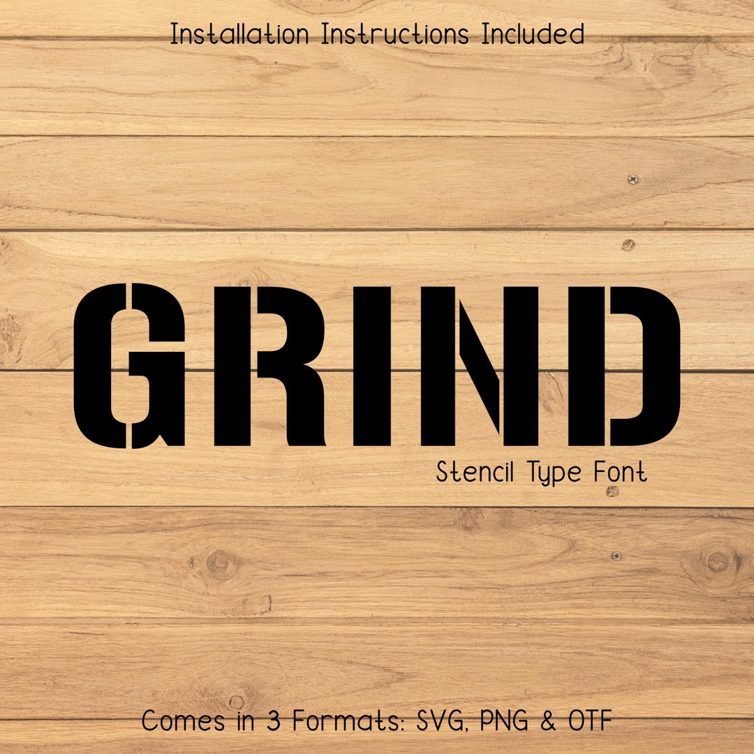 Grind - Stencil Military Army Font - OTF, SVG, PNG, Army Font, Cricut ...