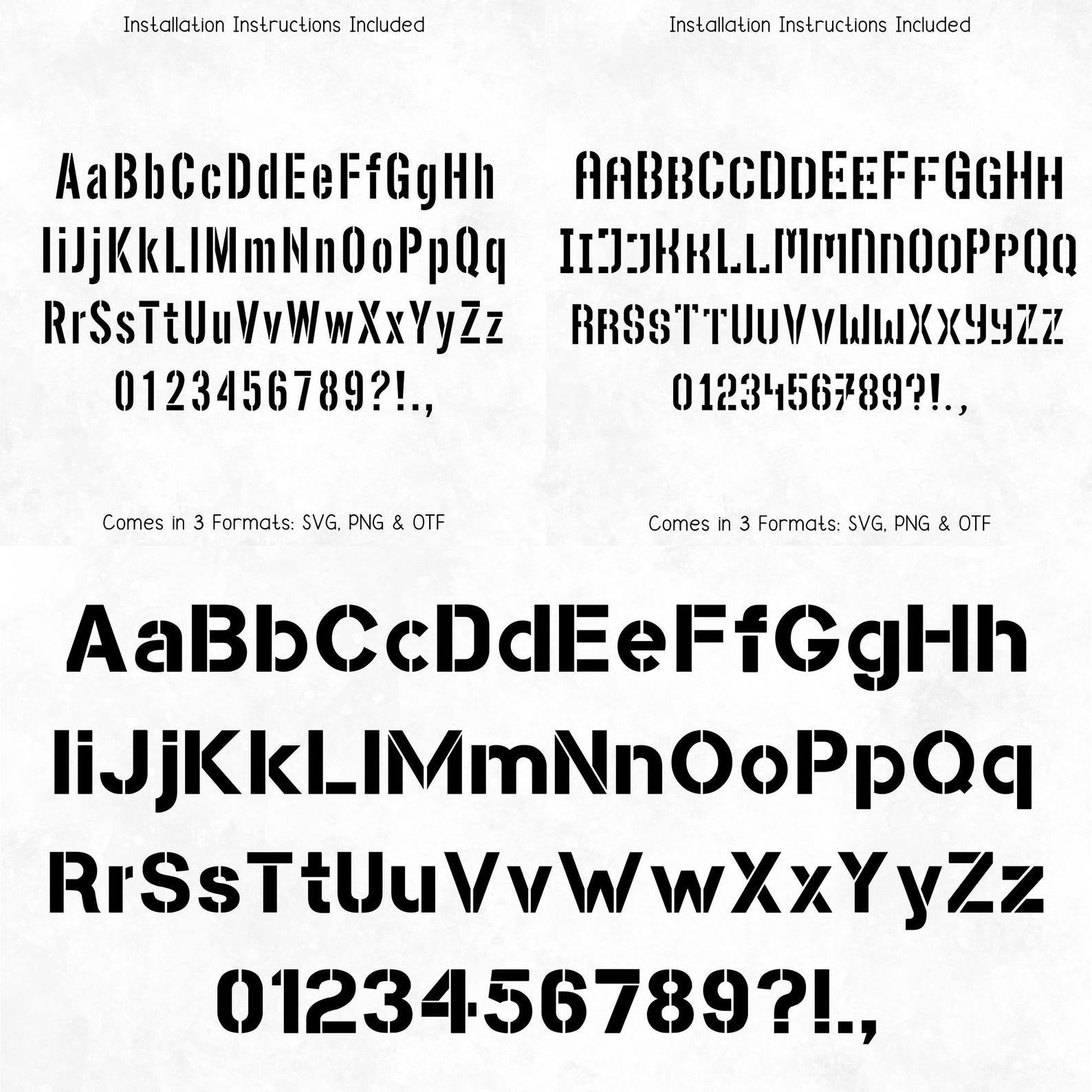 7 Stencil Army Fonts Bundle - OTF, SVG, PNG - Stencil Military Army ...