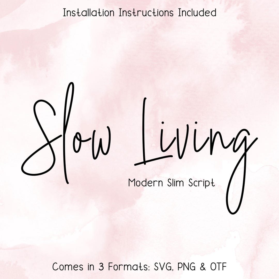 Slow Living Skinny Font - Farmhouse Font, Cricut Fonts, Rae Dunn Style ...