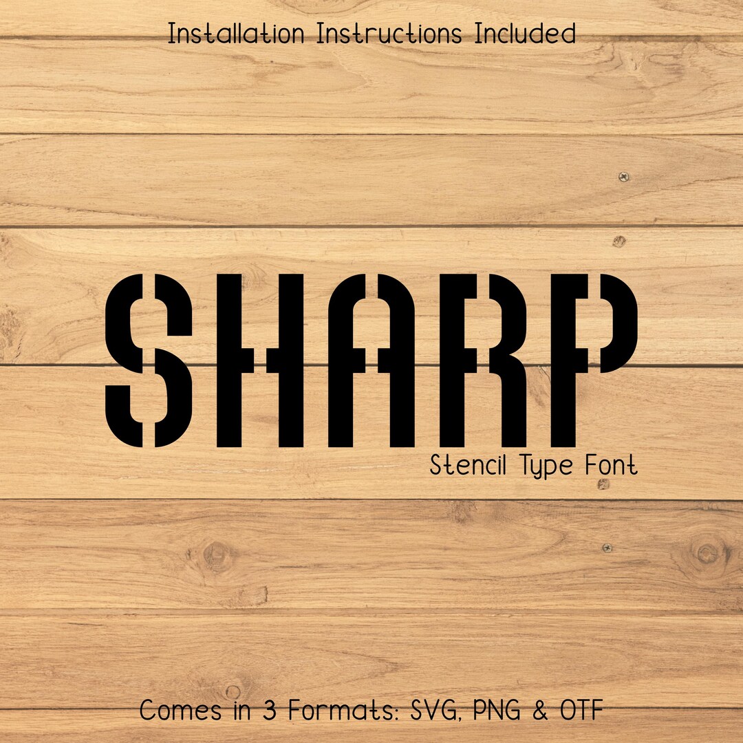 Sharp - Stencil Military Army Font - OTF, SVG, PNG, Army Font, Cricut ...