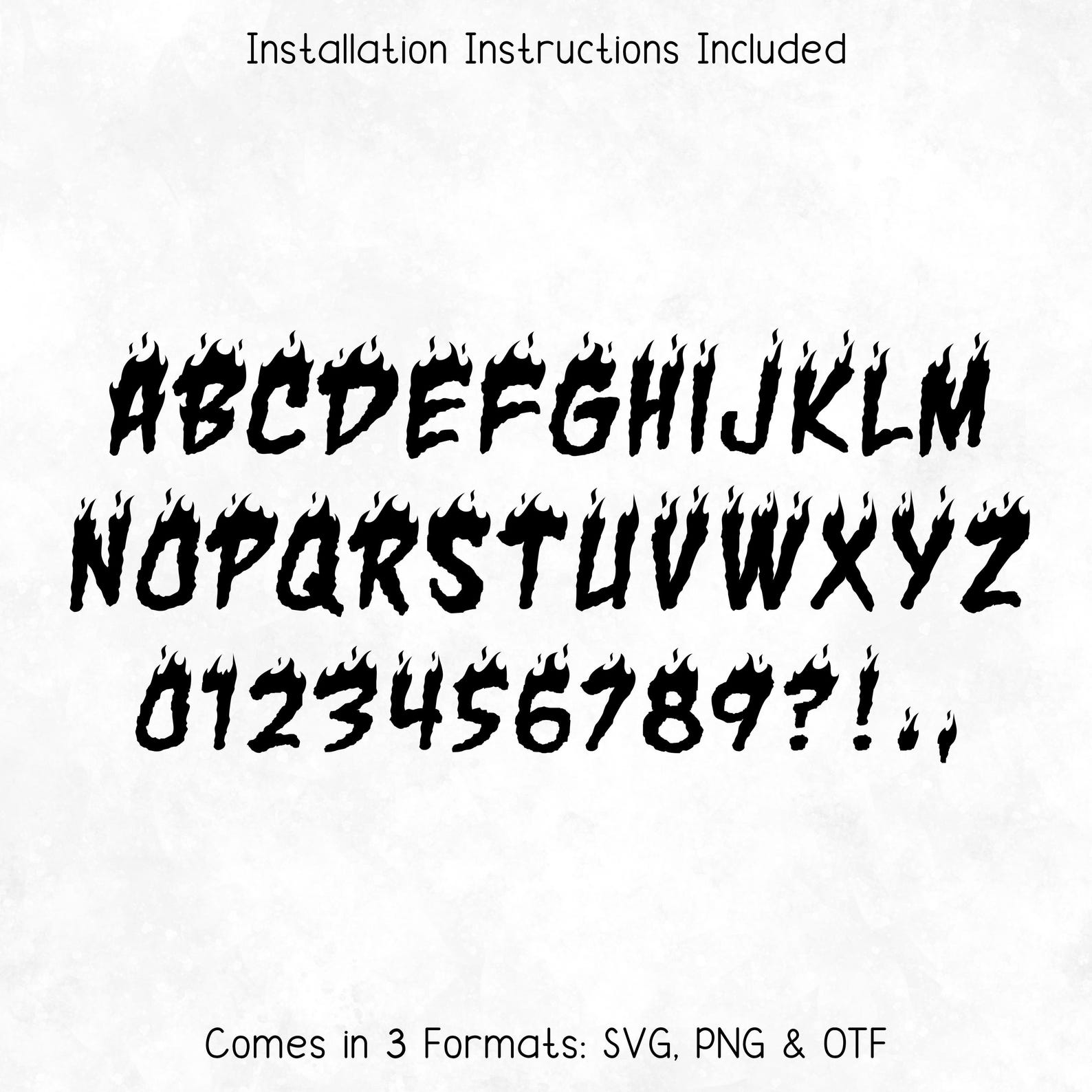 Flaming Font - OTF, SVG, PNG - Fire Font, Burning Letters Font, Cricut ...