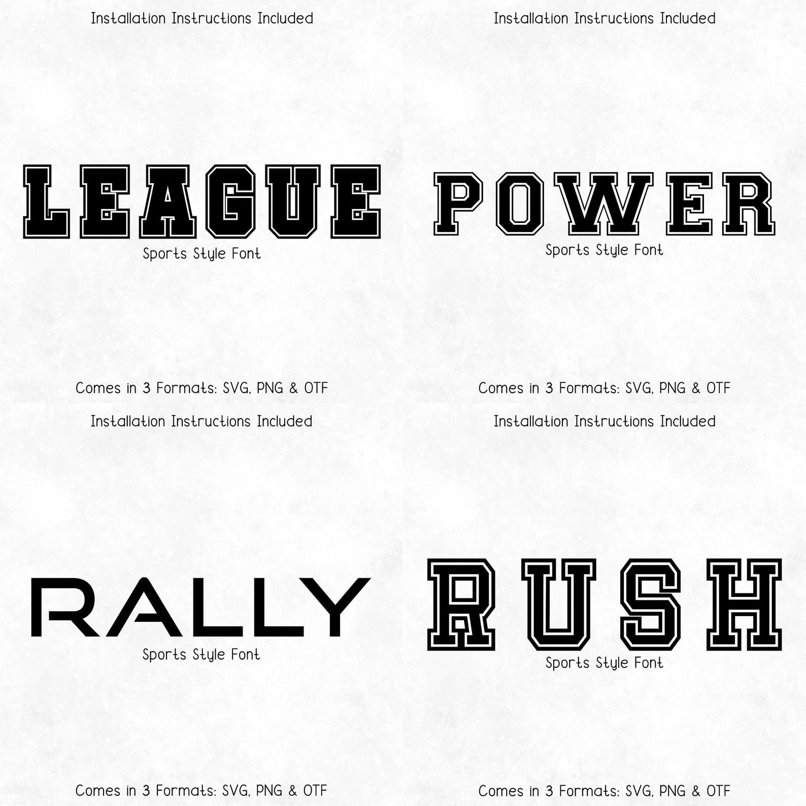 12 Sports Fonts Bundle - OTF, SVG, PNG - Varsity Font, Football Font ...