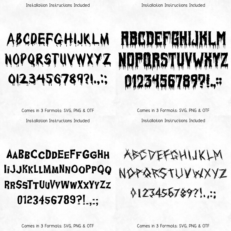 8 Horror Fonts Bundle - OTF, SVG, PNG - Halloween Font, Cricut Fonts ...