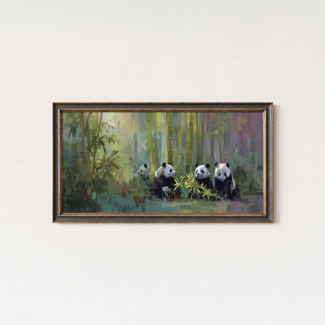 Pandas in Bamboo Forest | Chengdu China Wildlife Painting | Fine Art ...
