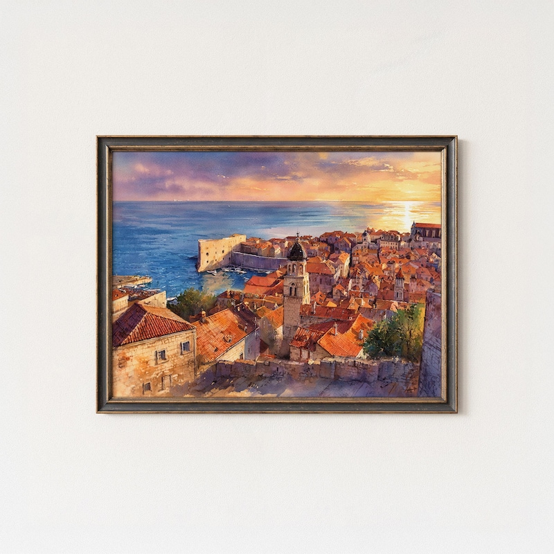 Coastal Town Art Painting - Etsy