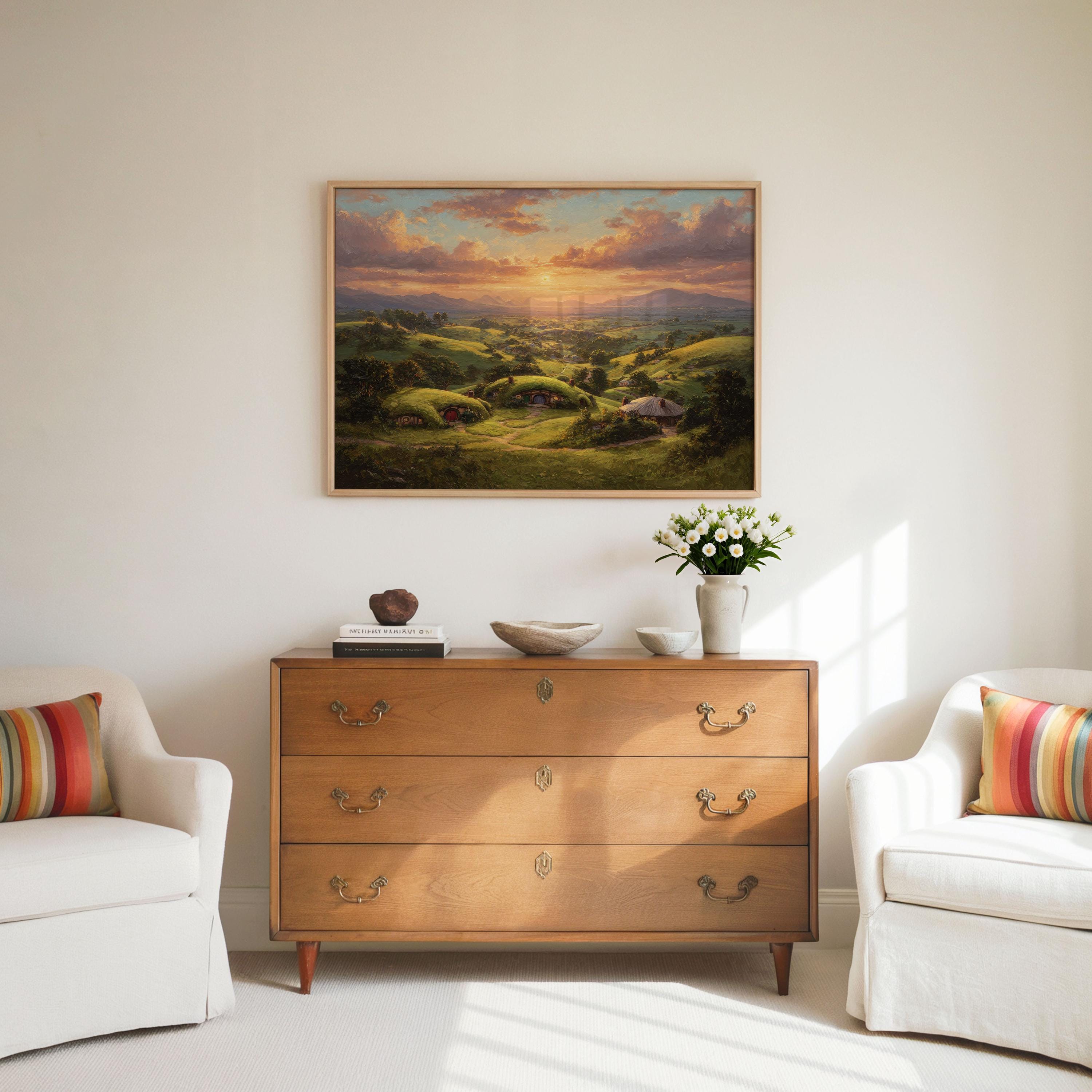 Hobbiton Print: New Zealand Shire Landscape, Storybook Decor - Etsy