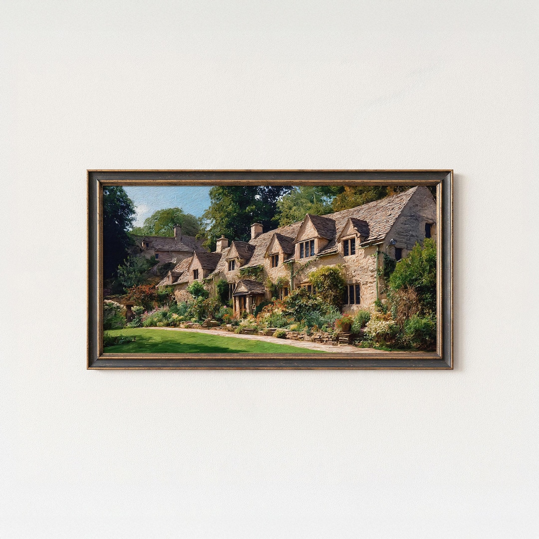 Cotswolds Village Cottage Print | English Countryside Wall Art - Etsy