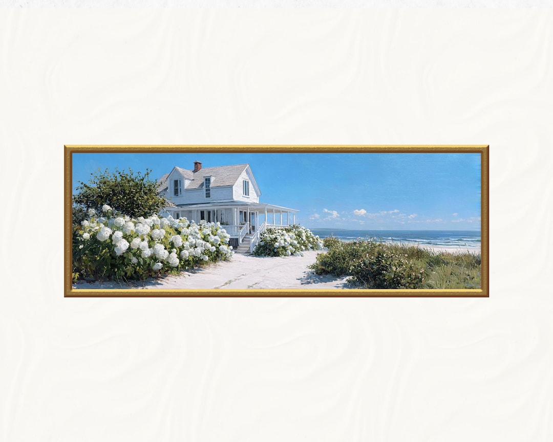 Coastal Beach House Print – Hamptons Style Wall Art - Etsy