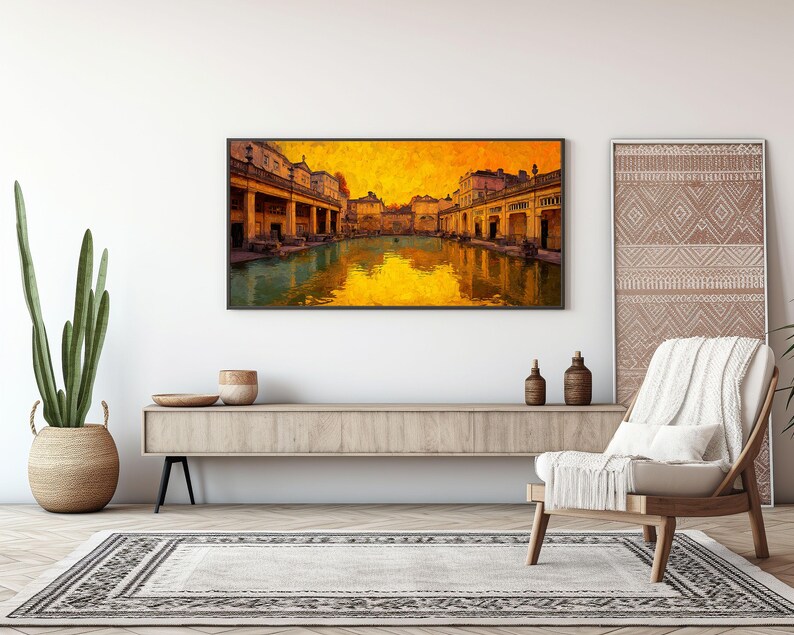 Bath Roman Baths Sunset – Fine Art England Print | 2:1 Oil Painting ...