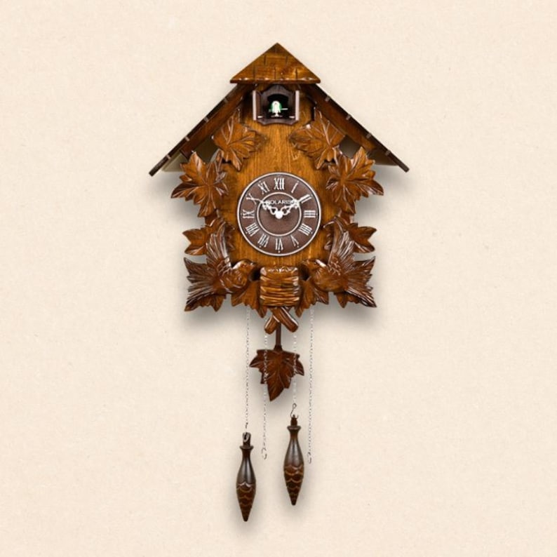 Black Forest Style Cuckoo Clock – Alpine Chalet Design With Animal ...