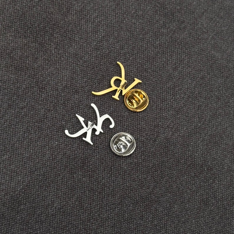 Custom Initial Enamel Lapel Pin – Personalized Brooch, Groomsmen Gift ...