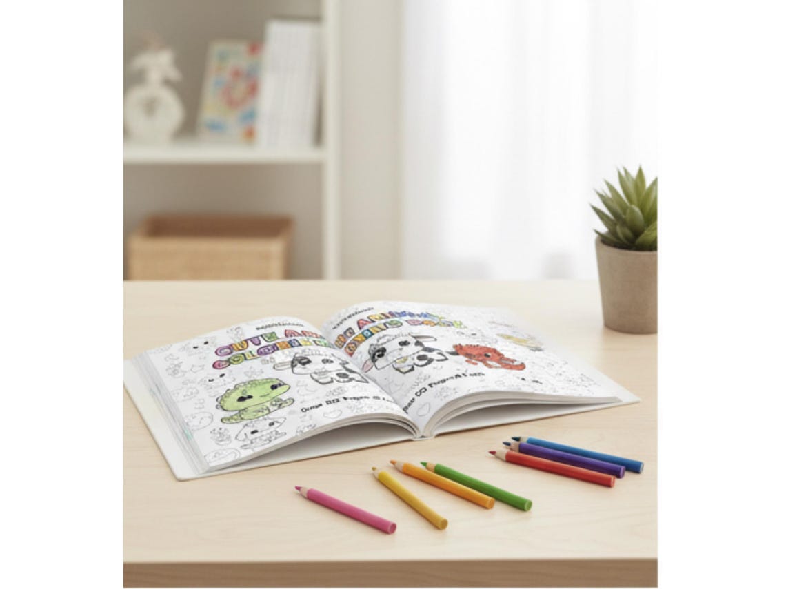 Animal Coloring Book | 50+ Kawaii Designs (digital Download) - Etsy
