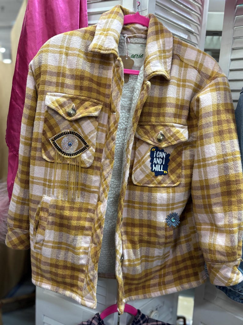 Upcycled Evil Eye Flannel Jacket – Hand-sewn Boho Patchwork - Etsy