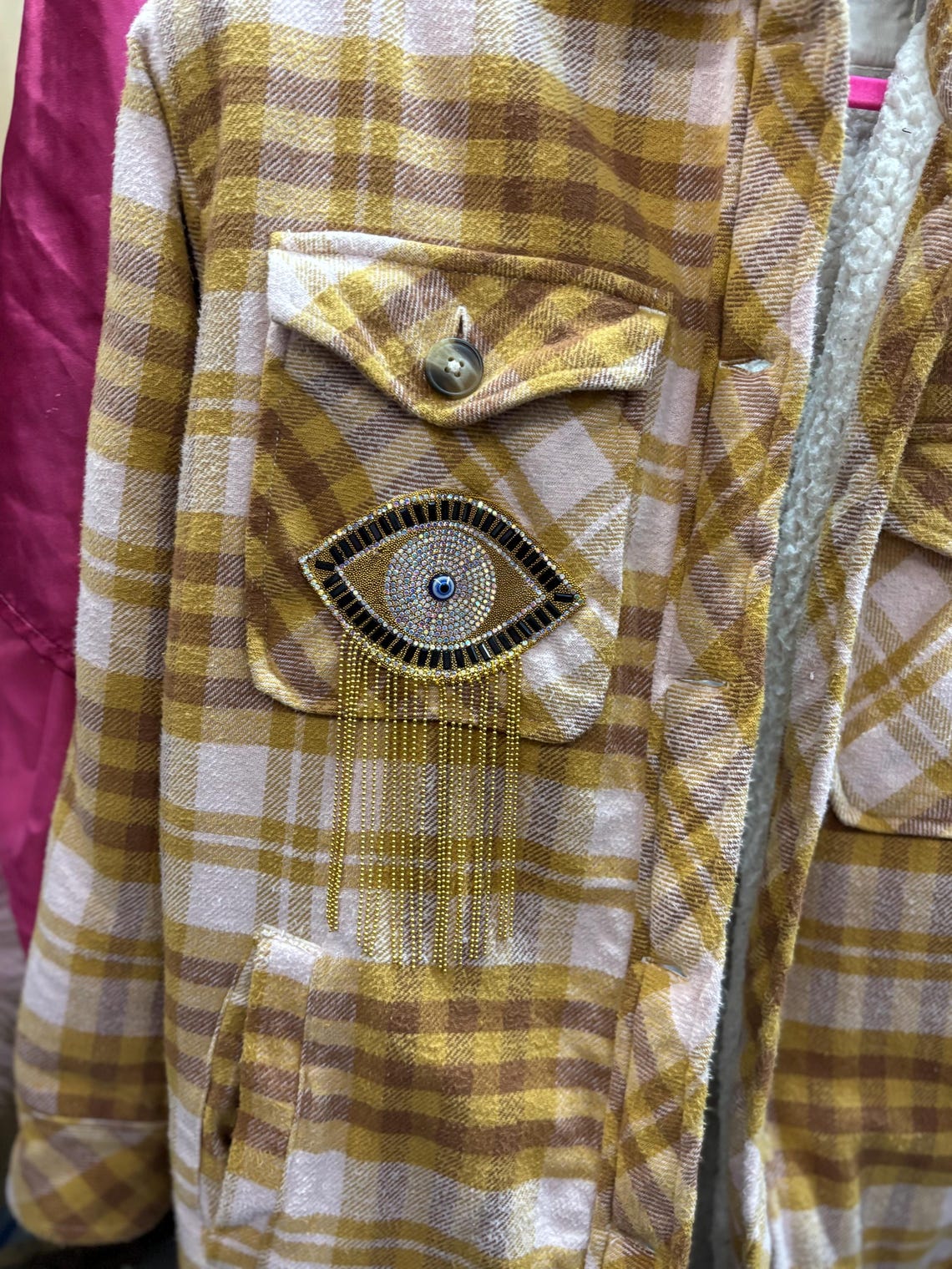 Upcycled Evil Eye Flannel Jacket – Hand-sewn Boho Patchwork - Etsy