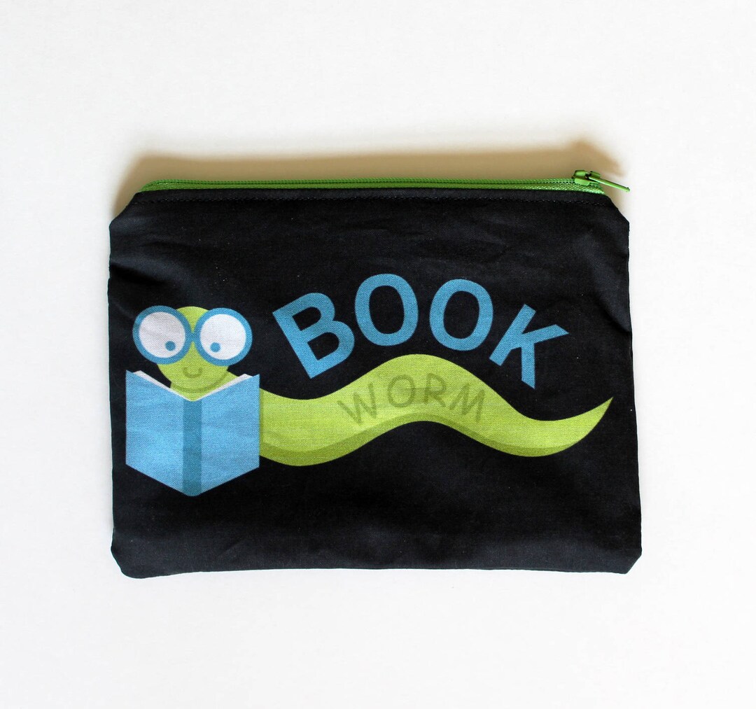 Bookworm Book Reading Library Zipper Bag Pouch Pencil Case | Gifts ...