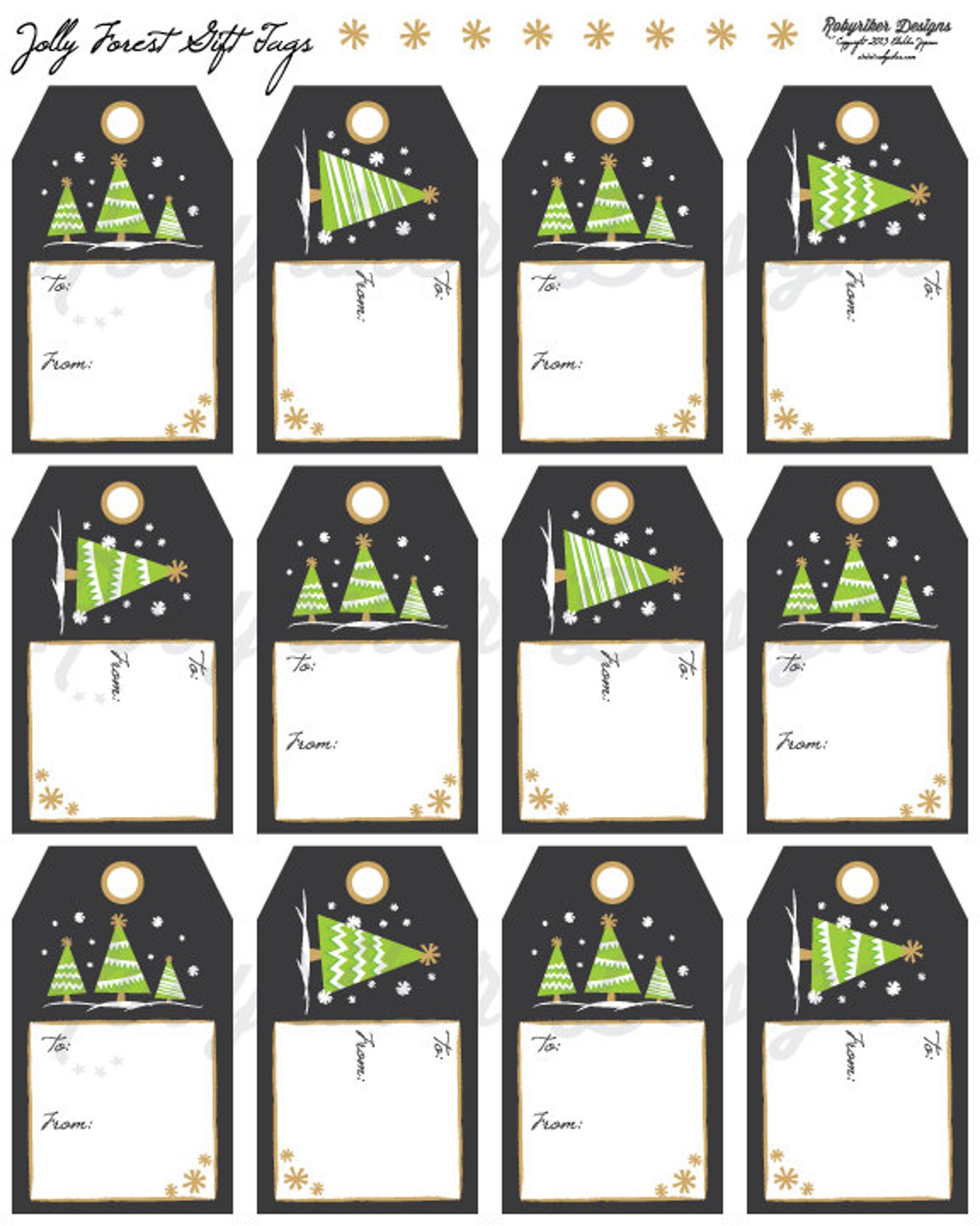 INSTANT DOWNLOAD: Printable Christmas and Holiday Gift Label Tags ...