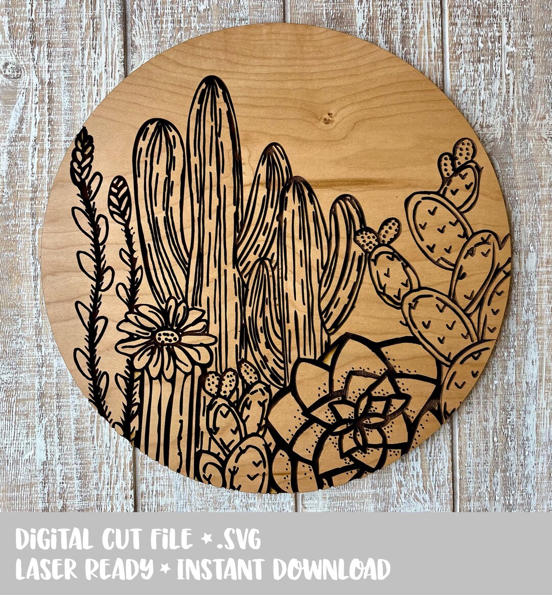 INSTANT DOWNLOAD: SVG Sketched Cactus Cacti Desert Southwest Saguaro ...