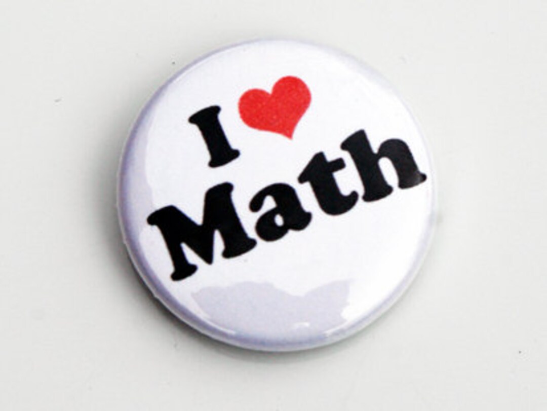 I Heart Math 1 Inch Pinback Button | Gifts Under 5 Dollars - Etsy