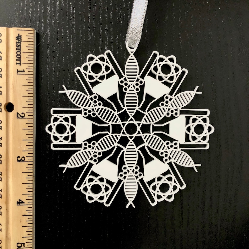 Science STEM Biology Chemistry DNA Snowflake Christmas Holiday Tree ...