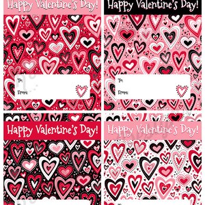 INSTANT DOWNLOAD: Printable Hearts Trendy Simple Valentine's Day Cards ...