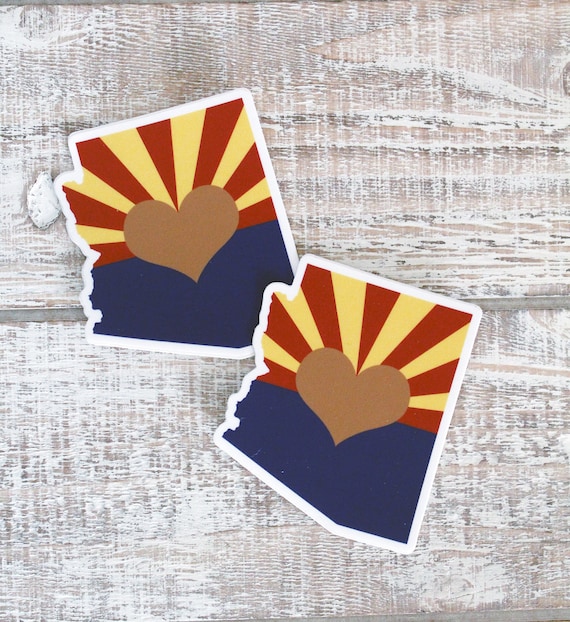 Arizona Love State Map Flag Sticker or Magnet Gifts Under 5 | Etsy