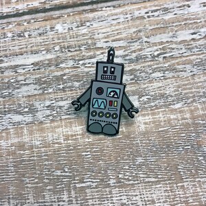 Nerdy Geeky Robot Tech Computer Cartoon Cute 1.25 Inch Hard Enamel Pin ...