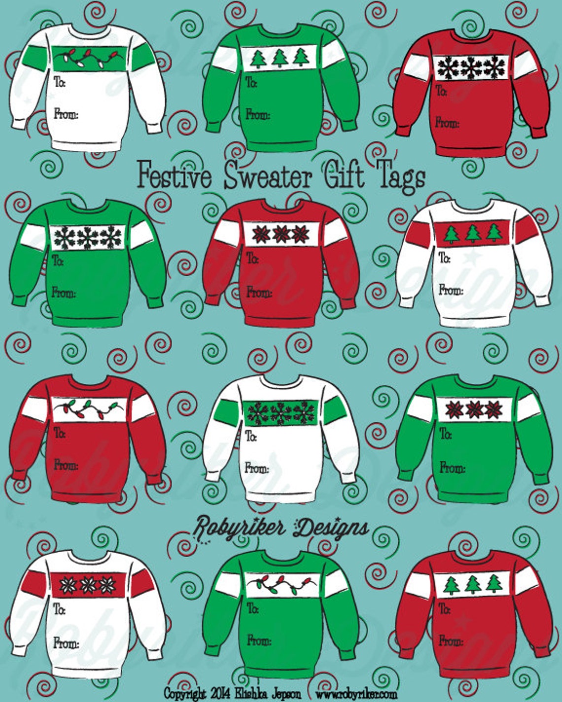 INSTANT DOWNLOAD: Festive Ugly Sweater Printable Christmas and | Etsy