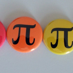 Colorful Neon Pi Nerdy Geeky Math 1" Pinback Button | Gifts Under 5 ...