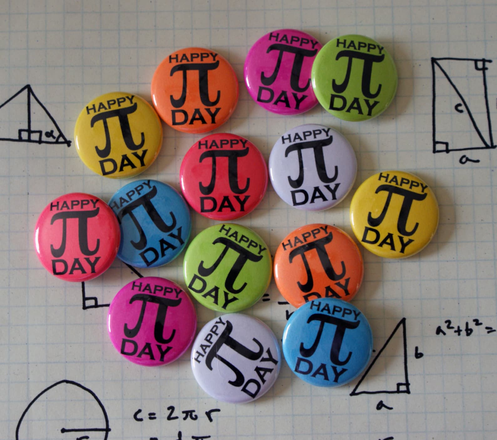 Party Pack: 10 Pi Day Colorful Nerdy Geeky Math 1" Pinback Button - Etsy