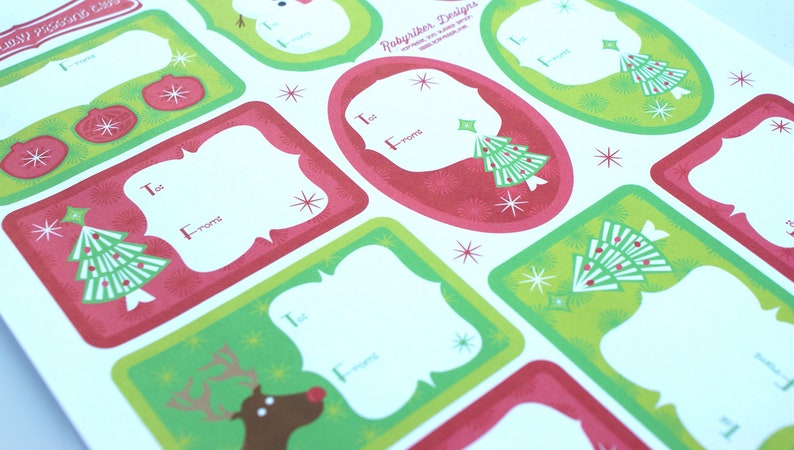 INSTANT DOWNLOAD: Printable Christmas and Holiday Gift Label Tags ...
