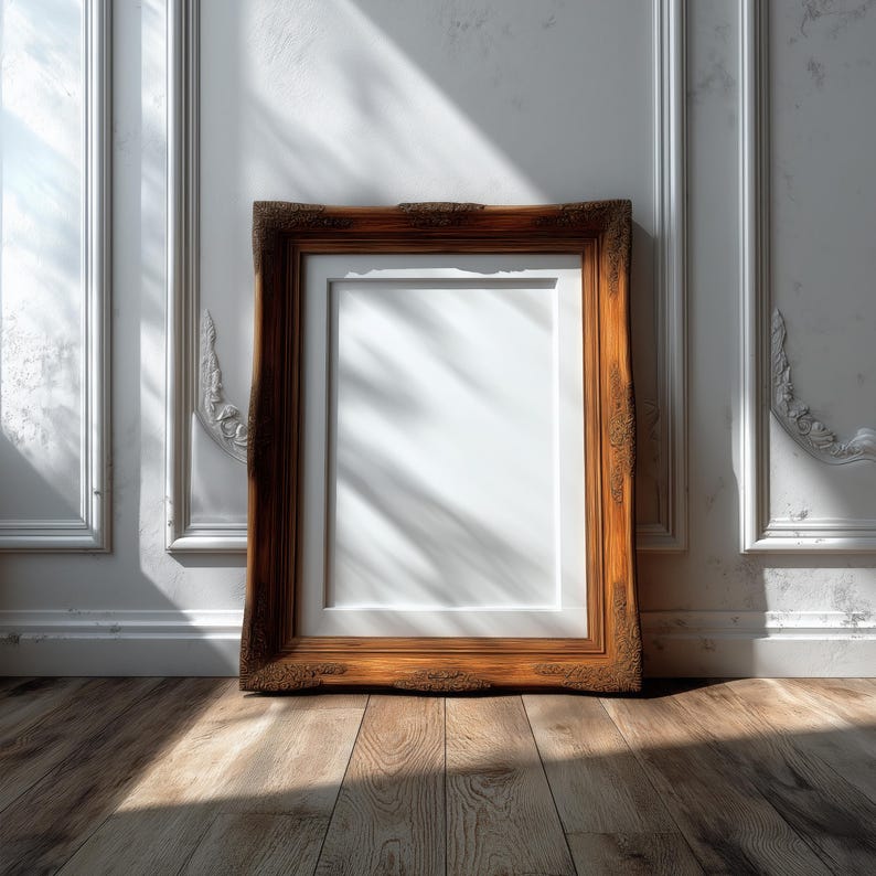Rustic Frame Mockups | Minimalist Wall Art, Neutral Interior (digital ...
