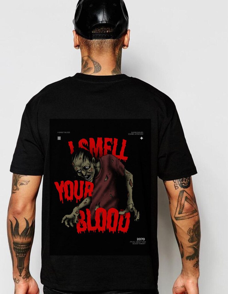 I Smell Your Blood Zombie Design – Horror Printable Graphic for T ...