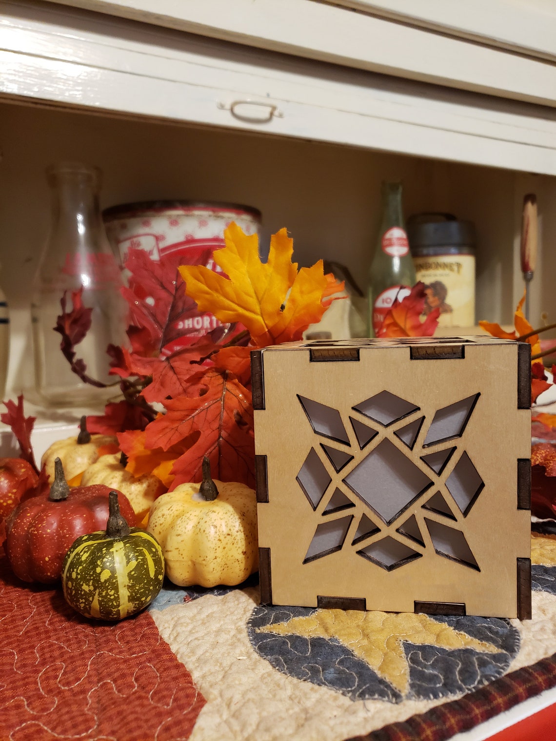 Quilt Block Lamp Lantern Nightlight - Etsy