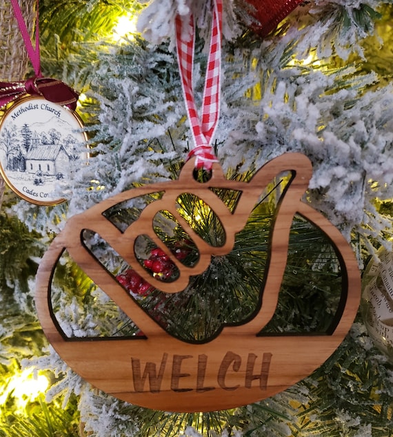 Shaka Hang Loose Hawaiian Christmas Ornament Personalized - Etsy