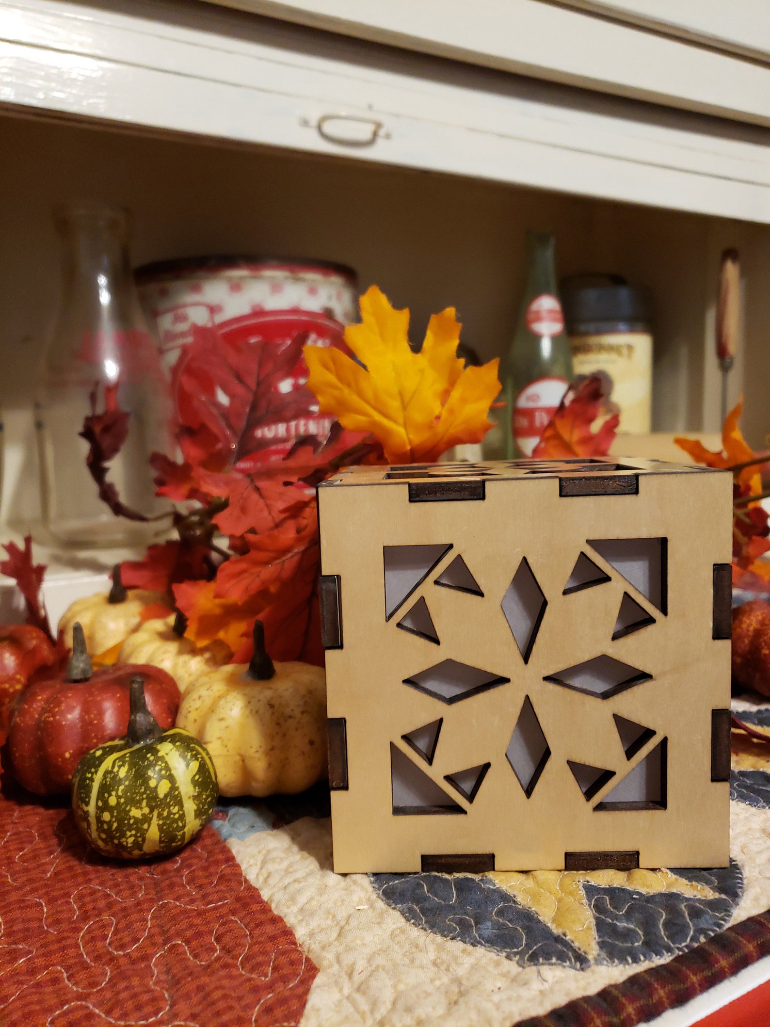 Quilt Block Lamp Lantern Nightlight - Etsy
