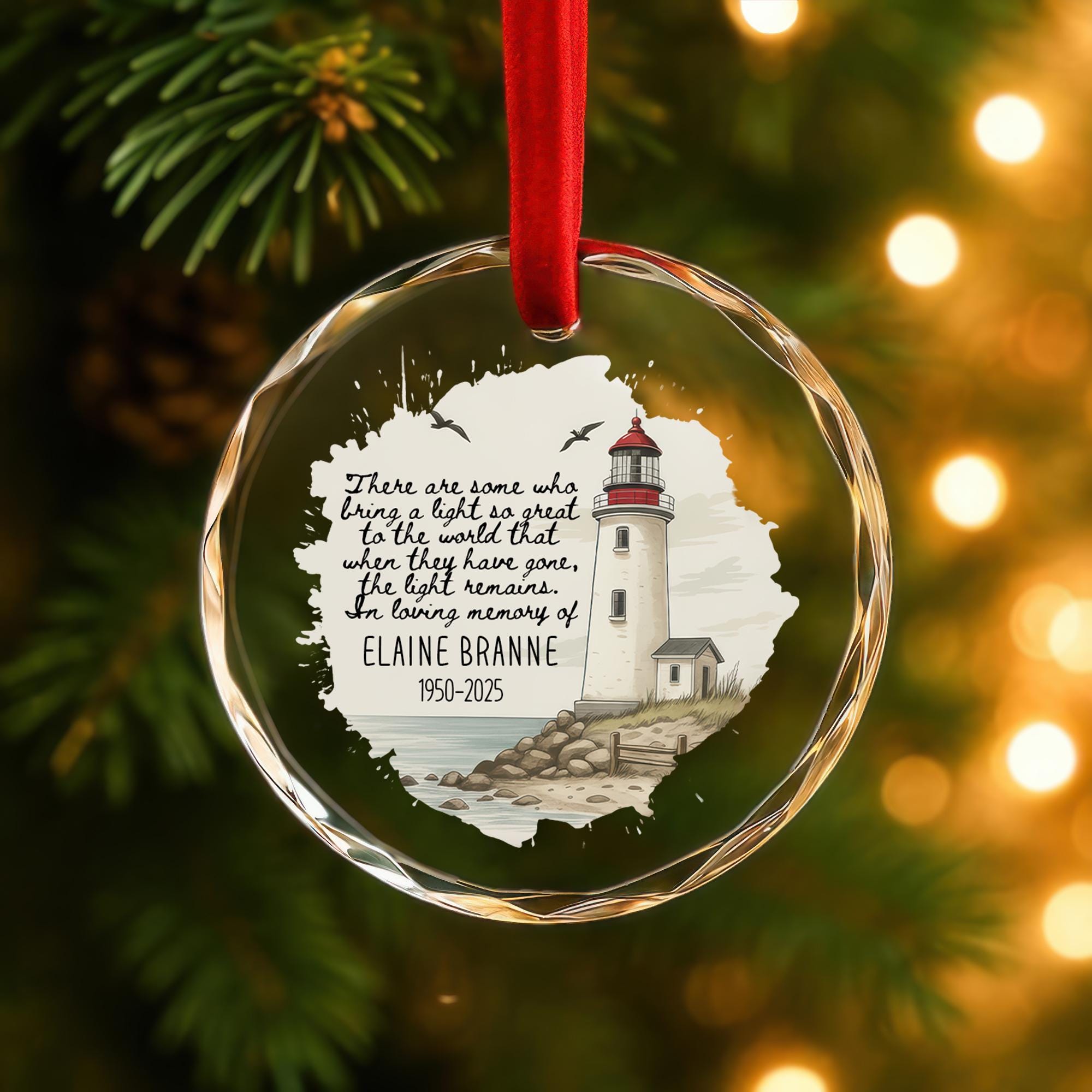 Lighthouse Memorial Ornament, Personalized Remembrance Gift, in Loving ...