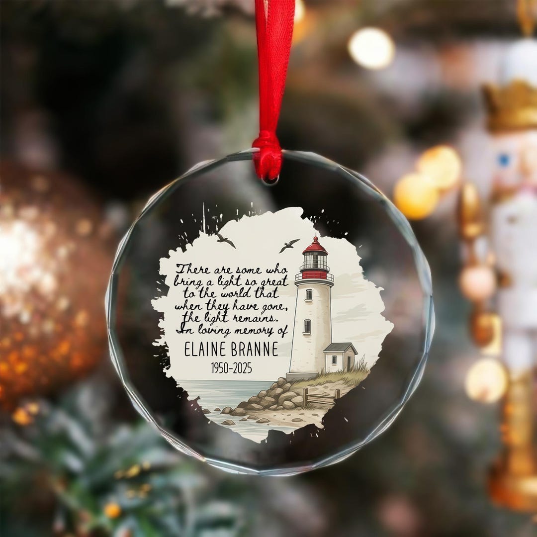 Lighthouse Memorial Ornament, Personalized Remembrance Gift, in Loving ...