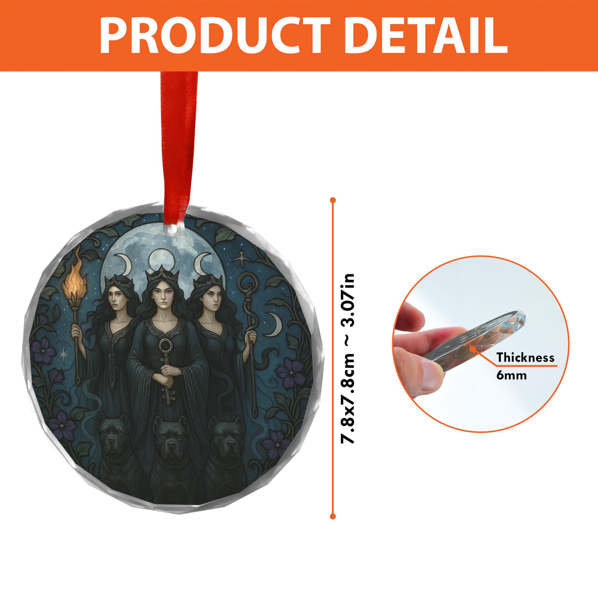 Hecate Triple Moon Ornament, Goddess of Witchcraft Hanging Window Decor ...