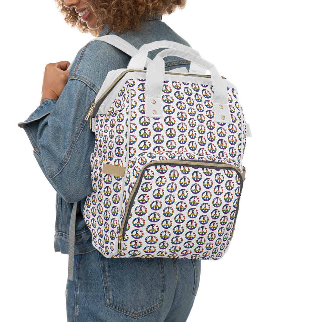 Peace Sign Print Diaper Backpack, Eco-friendly Baby Bag - Etsy