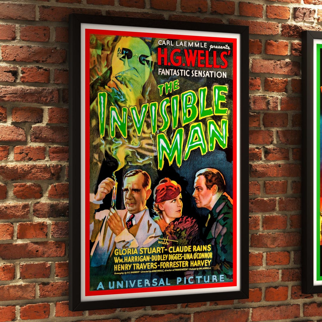 The Invisible Man Classic Movie Poster FRAME NOT INCLUDED - Etsy