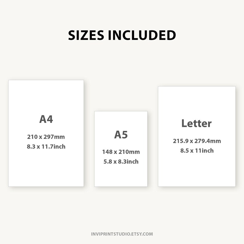 Printable Lined Paper, 7mm Ruled PDF Set, A4 A5 Letter Sizes, Notebook ...