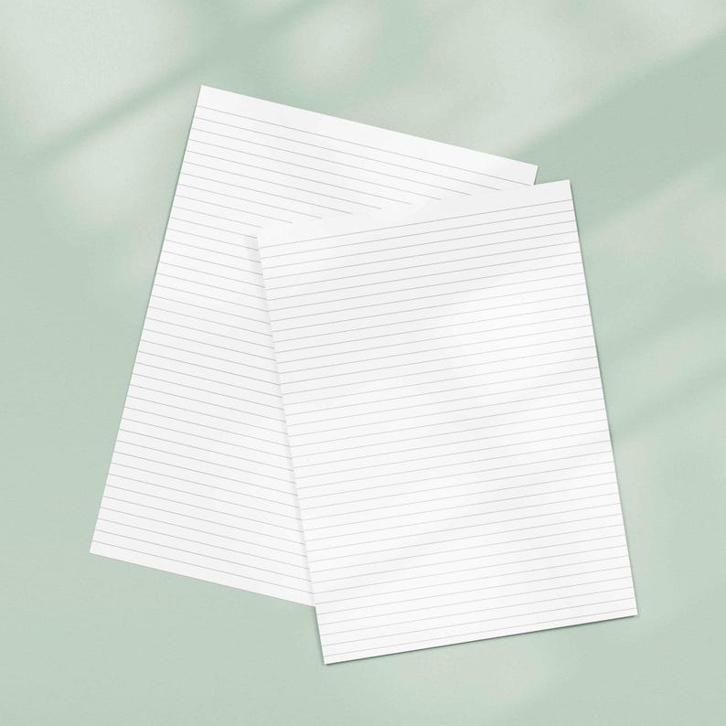 Printable Lined Paper, 7mm Ruled PDF Set, A4 A5 Letter Sizes, Notebook ...