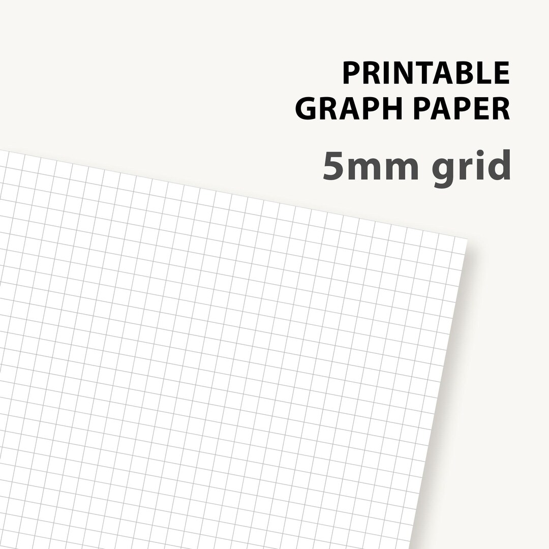 Printable Graph Paper PDF, 5mm Grid, A5 A4 Letter Size, Digital ...