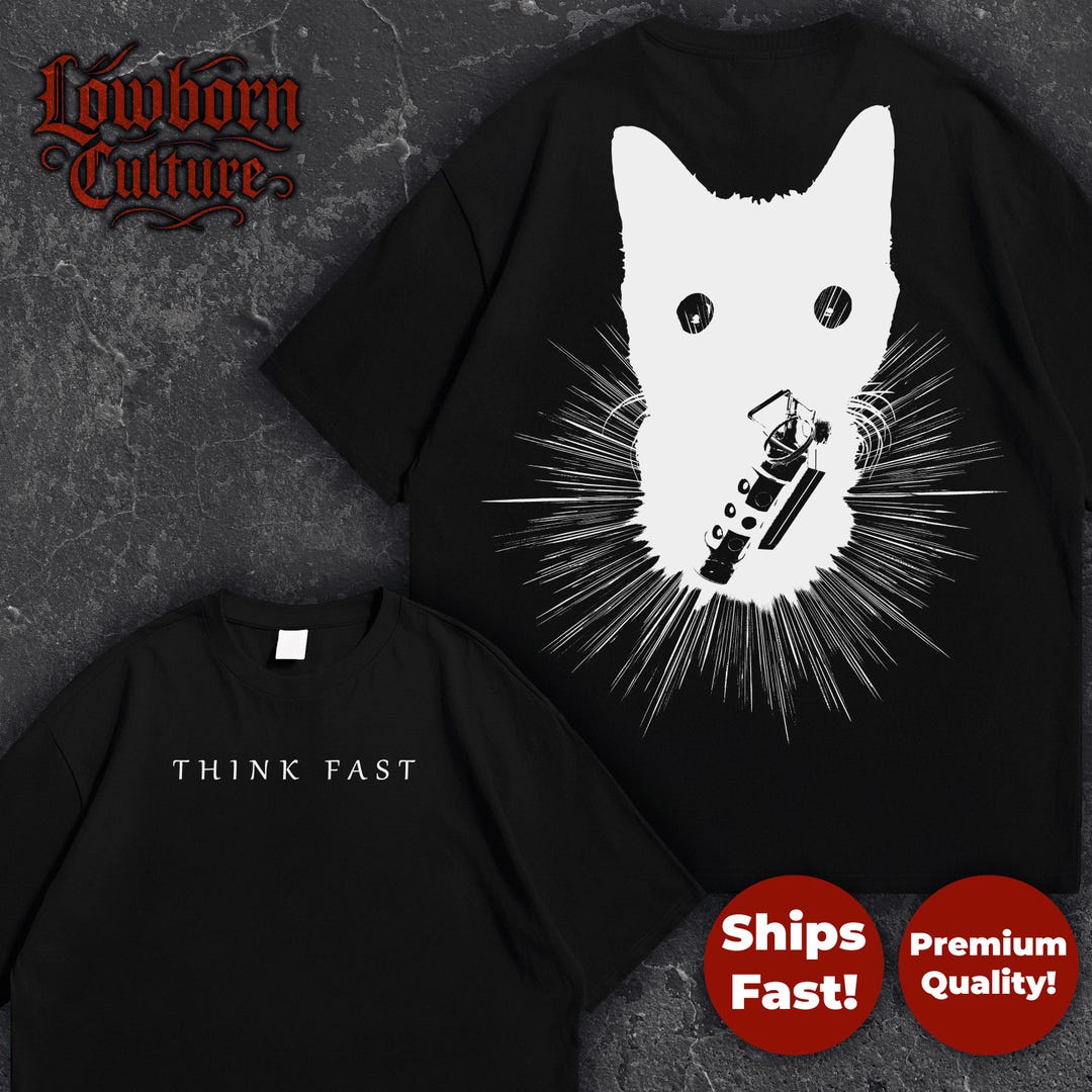 Think Fast Gaming Cat Meme T-shirt Flashbang Funny Streetwear Viral ...