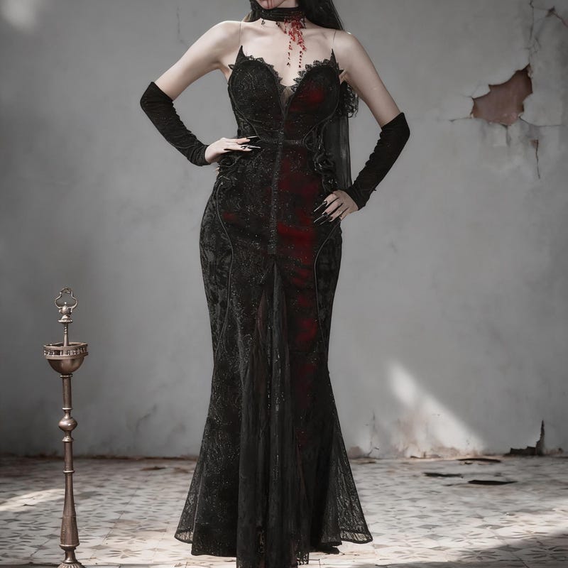 Vampire Dress Red Velvet - Etsy UK