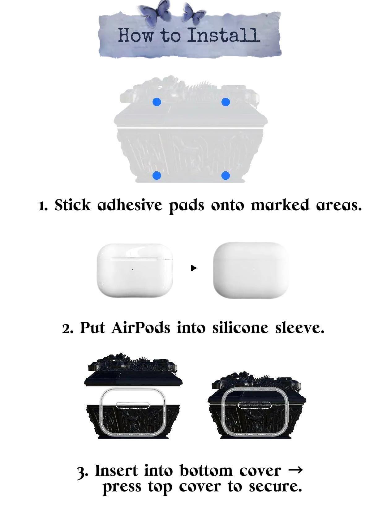 3D Printed Gothic Coffin Case ,earphone Protective Case, Unique Dark ...