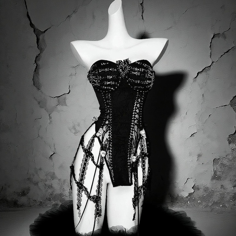Black Skeleton Corset - Etsy