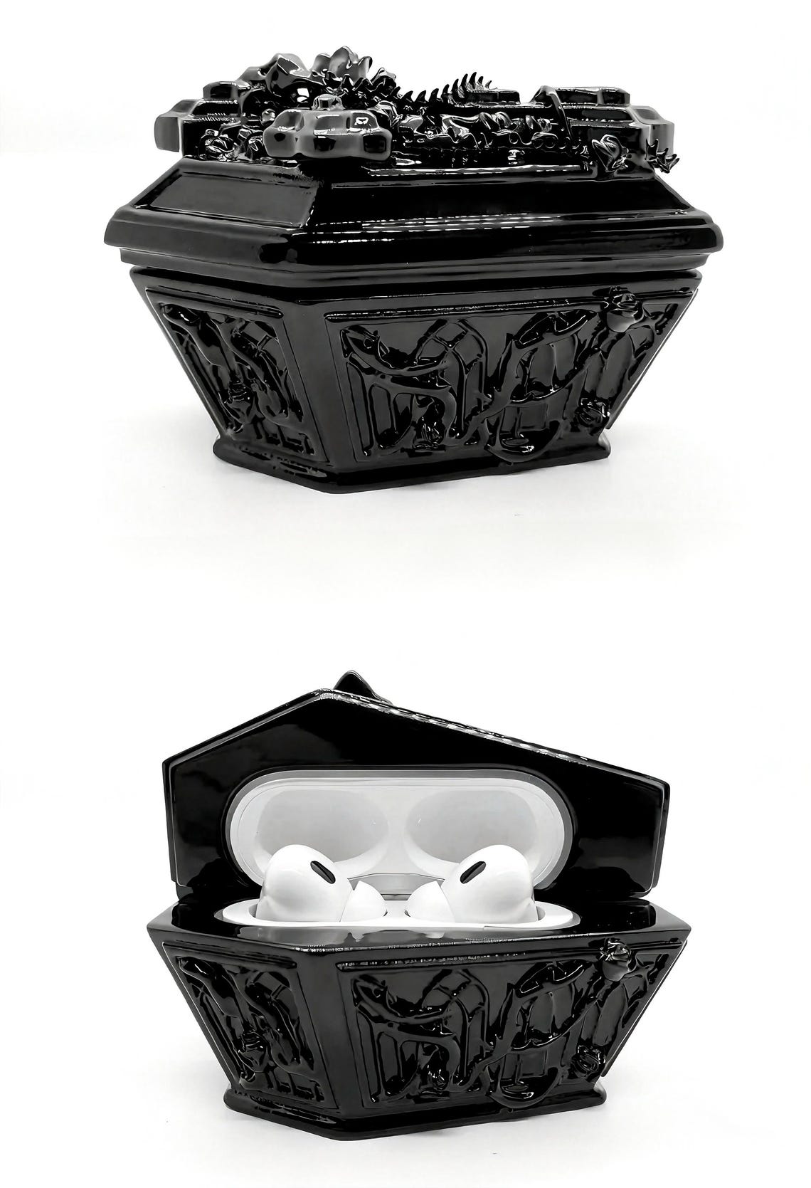 3D Printed Gothic Coffin Case ,earphone Protective Case, Unique Dark ...