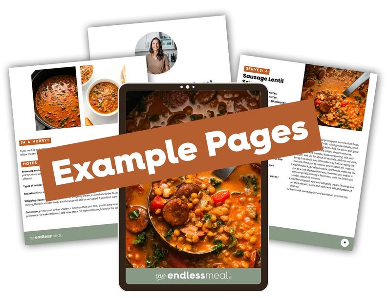 Sausage Lentil Soup Recipe With Parmesan Cheese (digital Download ...
