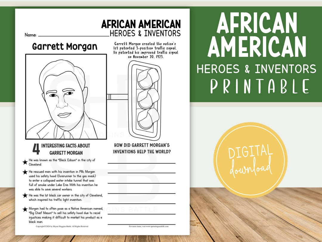 African American Heroes & Inventors: Black History, Coloring Activity ...